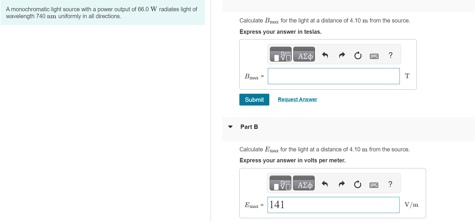 Solved A monochromatic light source with a power output of | Chegg.com