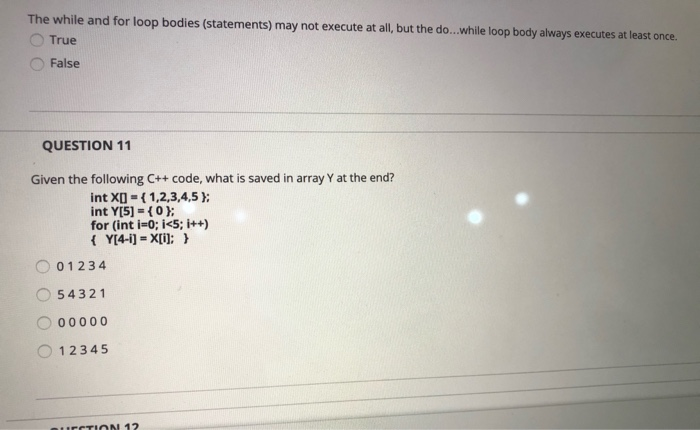 Solved The while and for loop bodies (statements) may not | Chegg.com