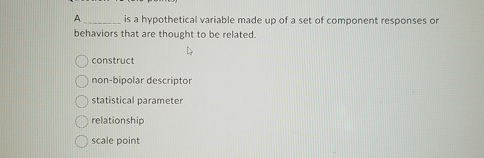 Solved A q, ﻿is a hypothetical variable made up of a set of | Chegg.com