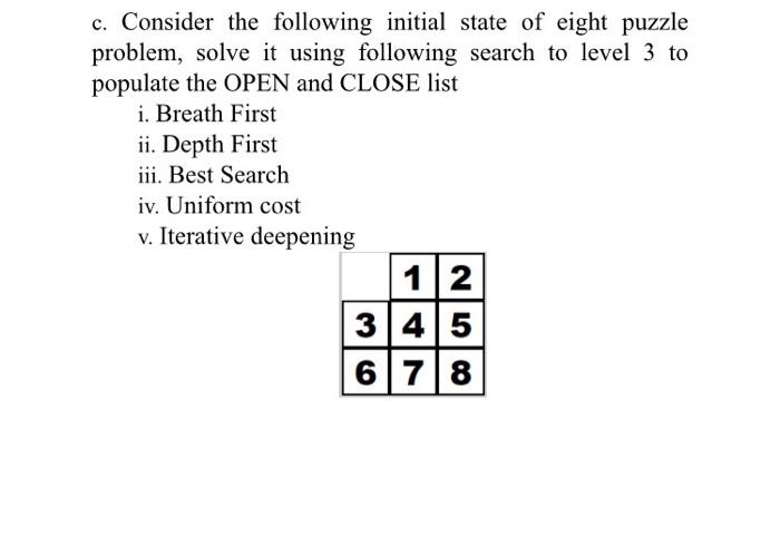 Solved c. Consider the following initial state of eight | Chegg.com