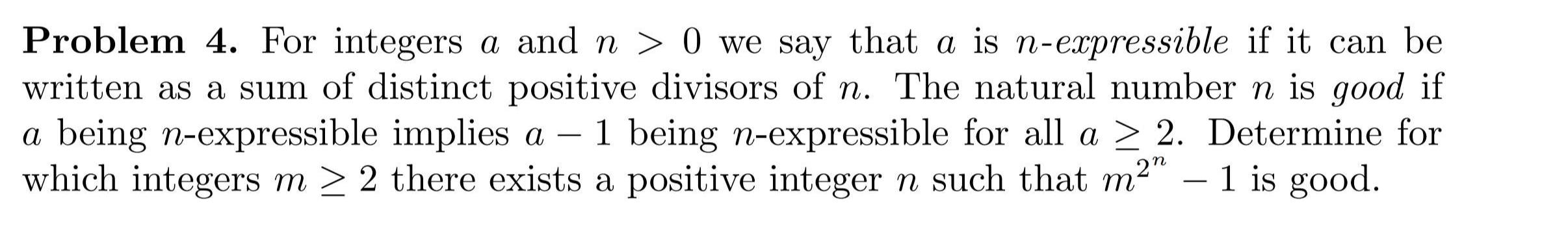 Solved Problem 4. ﻿For integers a and n>0 ﻿we say that a ﻿is | Chegg.com