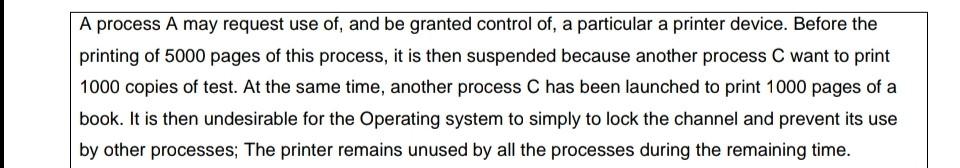 Solved A process A may request use of, and be granted | Chegg.com