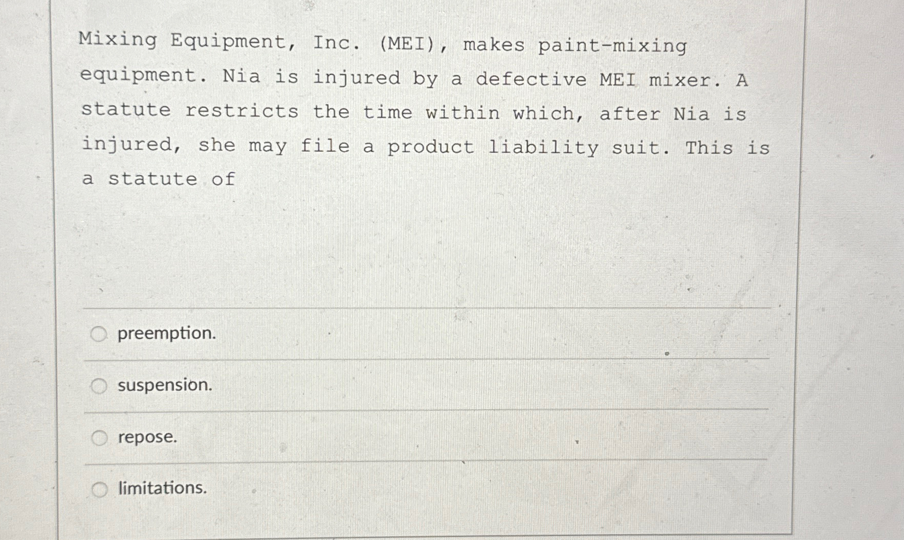 Solved Mixing Equipment, Inc. (MEI), ﻿makes paint-mixing | Chegg.com