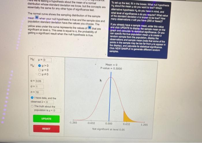 Solved Go to the Statistical Significance applet. This | Chegg.com