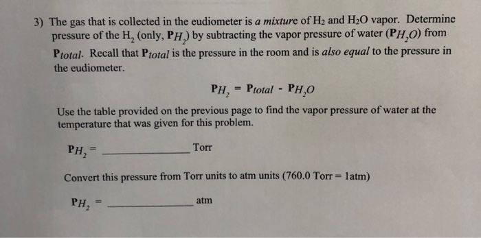 Solved 3) The gas that is collected in the eudiometer is a | Chegg.com