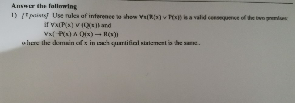 Solved Answer the following 1) [3 points] Use rules of | Chegg.com