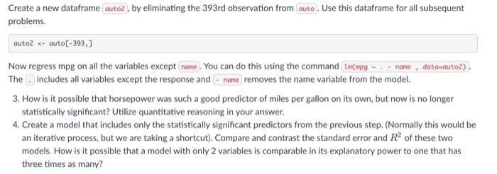 Solved Create a new dataframe by eliminating the 393 rd | Chegg.com