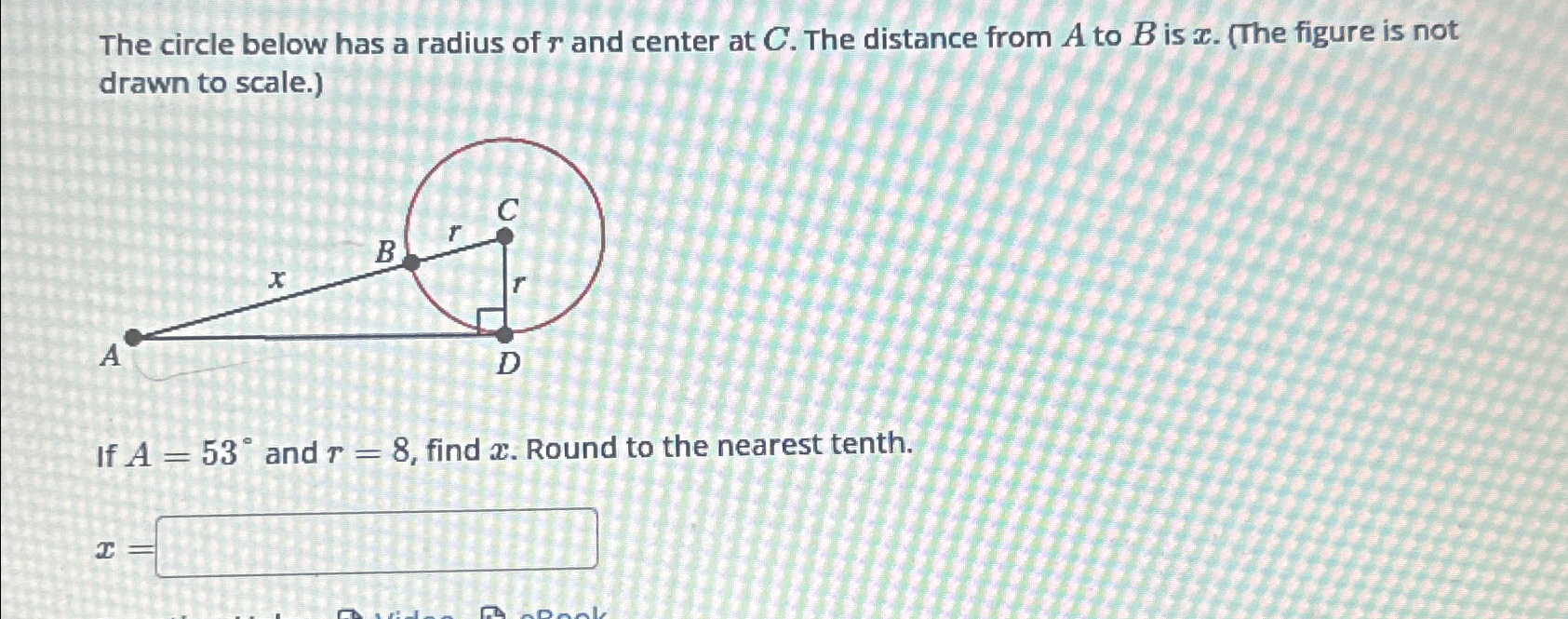 Solved The circle below has a radius of r ﻿and center at C. | Chegg.com