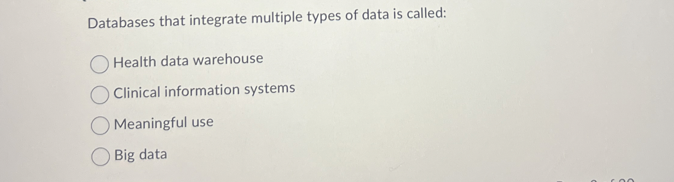 Solved Databases that integrate multiple types of data is | Chegg.com