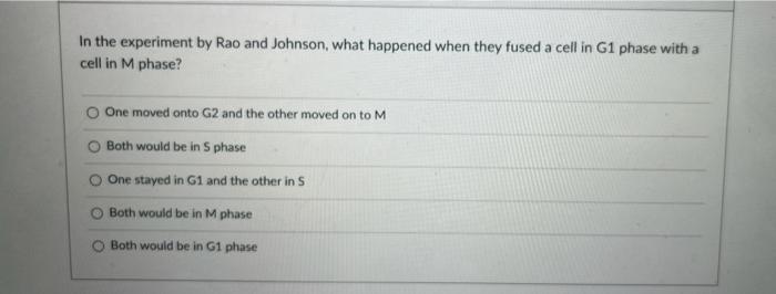 Solved periment by Rao and Johnson, what happened when they | Chegg.com