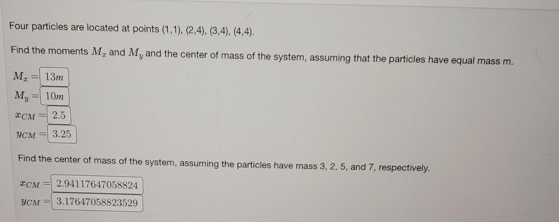 Solved Four particles are located at points | Chegg.com
