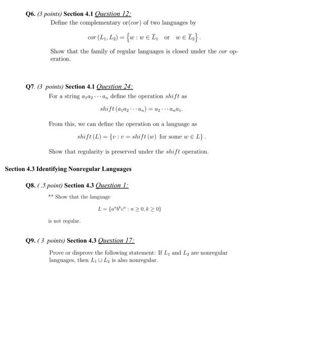 Solved Q6. (3 points) Section 4.1 Question 12 : Define the | Chegg.com