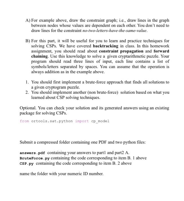 Solved Part1. Read the CSP chapter from the textbook. In | Chegg.com