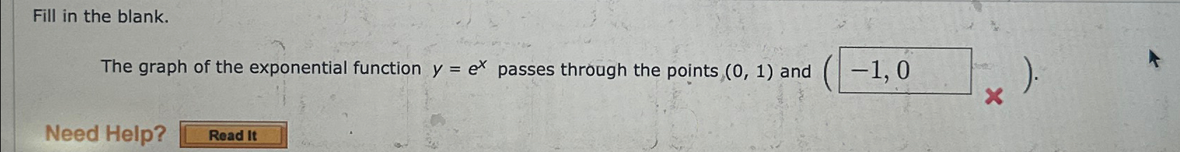 Solved Fill in the blank.The graph of the exponential | Chegg.com