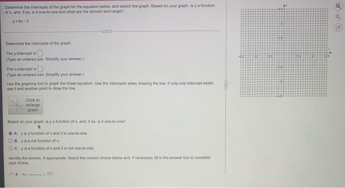 Solved Determine the intercepts of the graph for the | Chegg.com