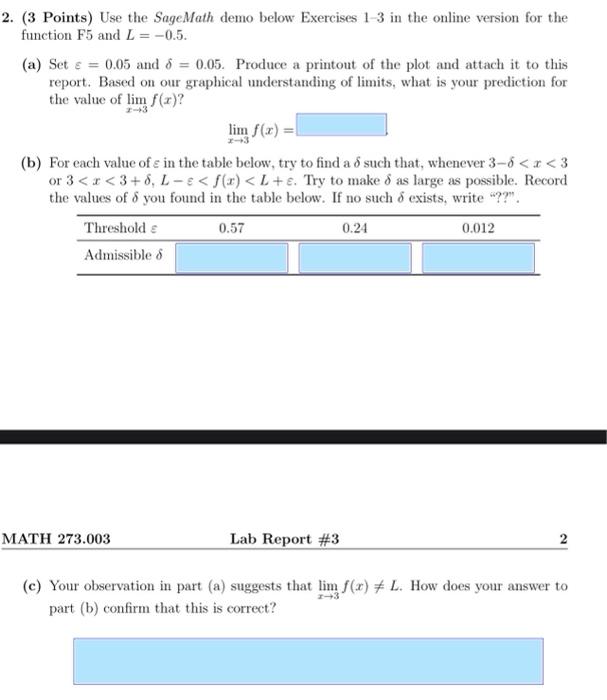 2. (3 Points) Use the SageMath demo below Exercises | Chegg.com