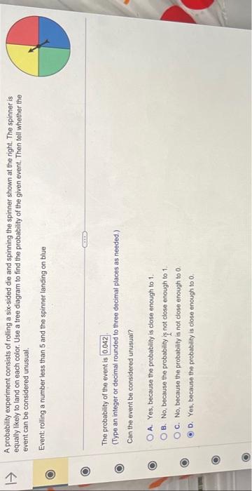 Solved A probability experiment consists of rolling a | Chegg.com