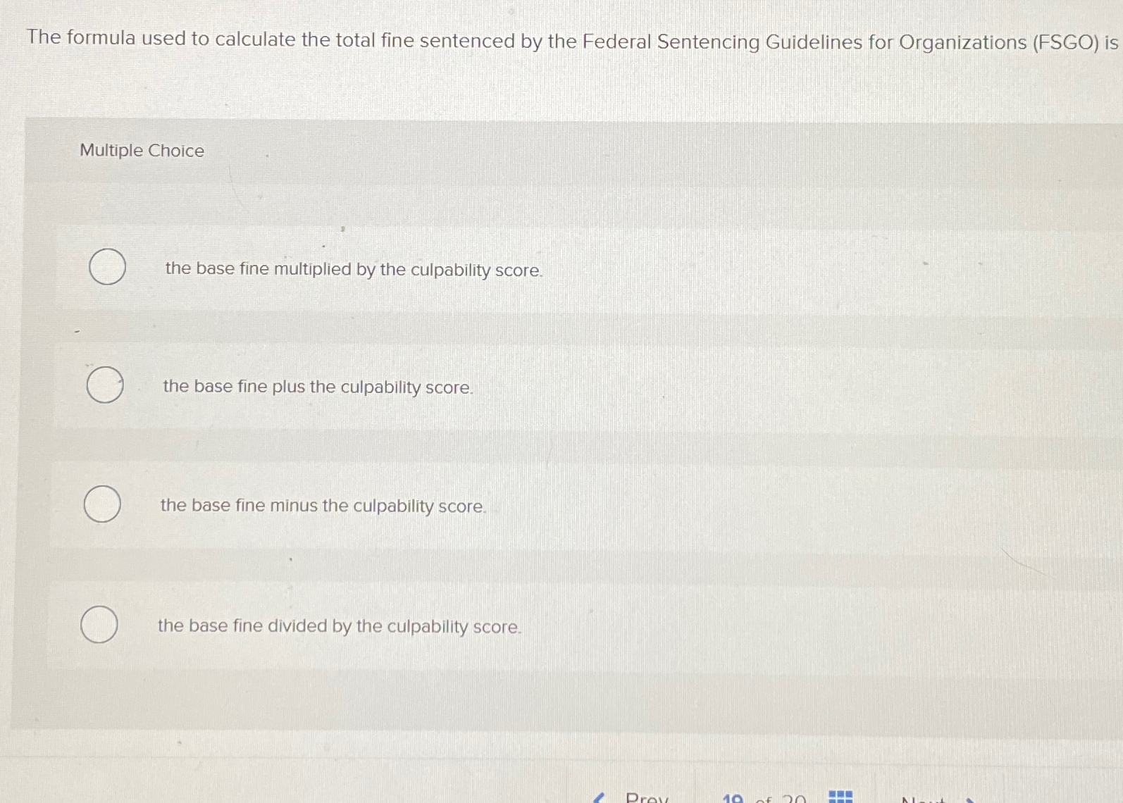 Solved The formula used to calculate the total fine | Chegg.com
