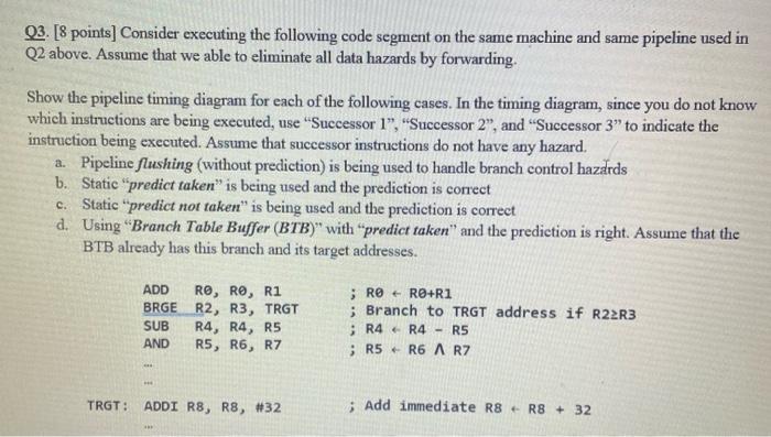Solved Q3. [8 points] Consider executing the following code | Chegg.com