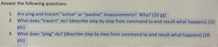 Solved Answer the following questions: 1. Are ping and | Chegg.com
