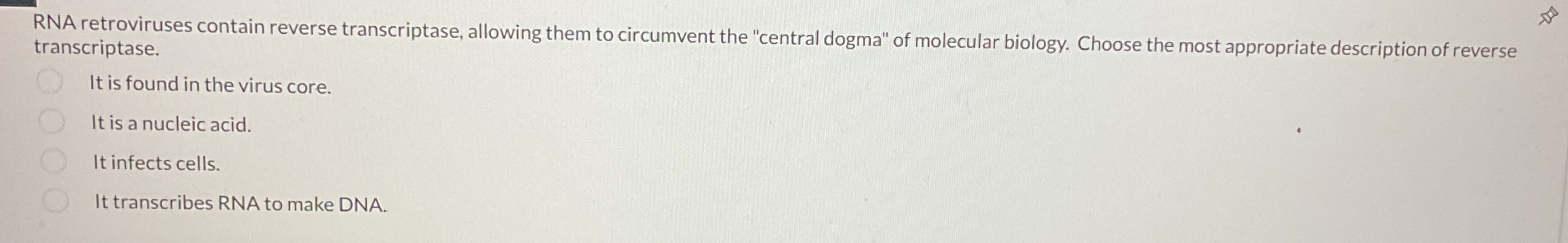 Solved RNA retroviruses contain reverse transcriptase, | Chegg.com
