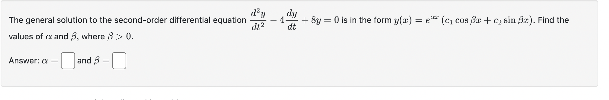 The general solution to the second-order differential | Chegg.com