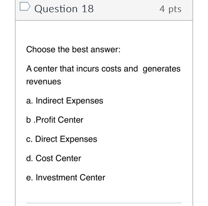 Solved Question 10 5 pts Choose the best answer: A quantity | Chegg.com