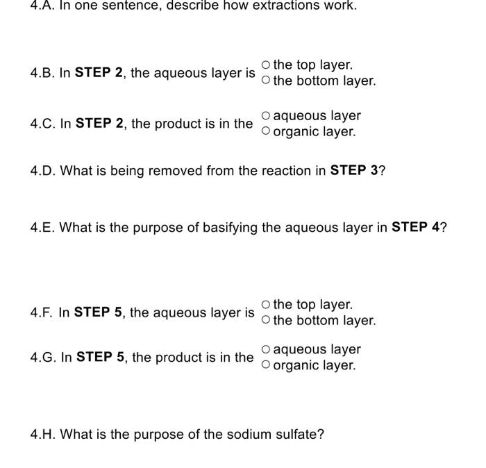 Solved 4.A. In one sentence, describe how extractions work. | Chegg.com