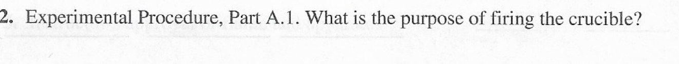 Solved Experimental Procedure, Part A.1. ﻿What is the | Chegg.com