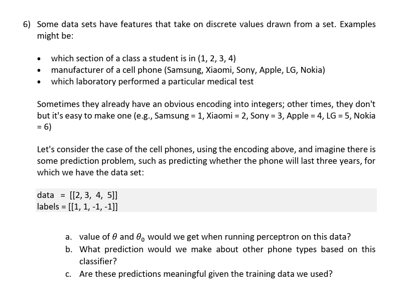 Solved Some data sets have features that take on discrete | Chegg.com