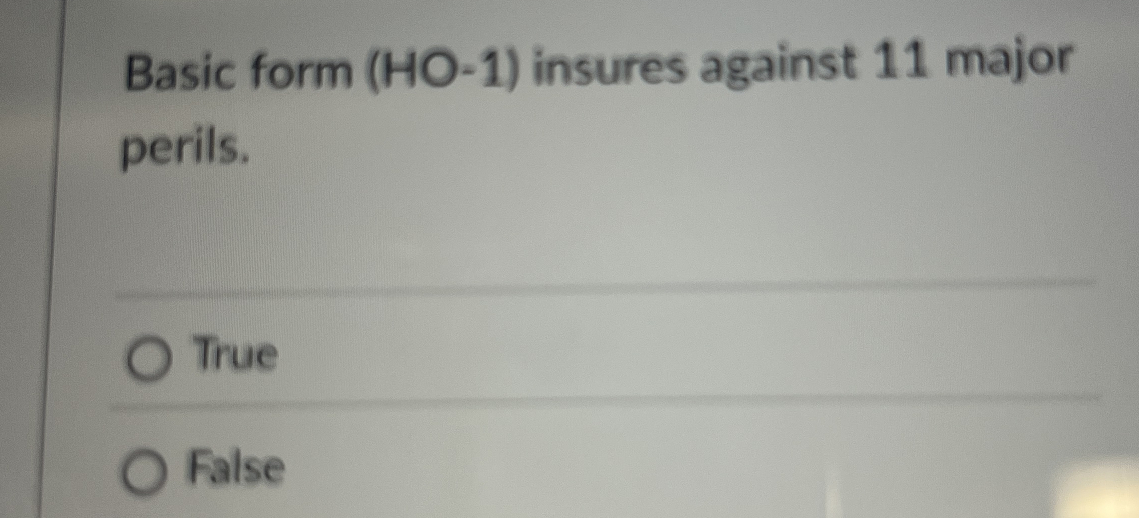 Solved Basic form (HO-1) ﻿insures against 11 ﻿major | Chegg.com