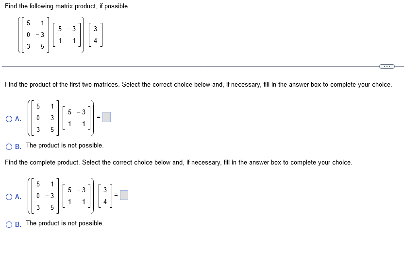 Solved Find the following matrix product, if | Chegg.com