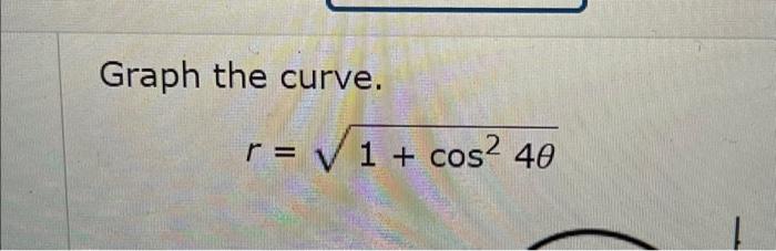 Solved Graph the curve. r=1+cos24θ | Chegg.com