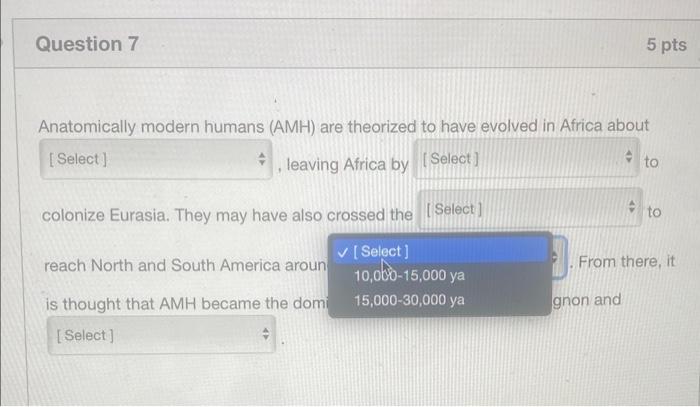 Solved Anatomically modern humans (AMH) are theorized to | Chegg.com
