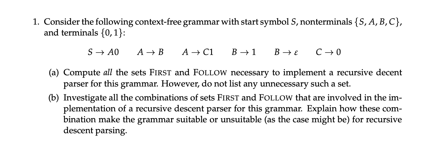 Consider the following context-free grammar with | Chegg.com