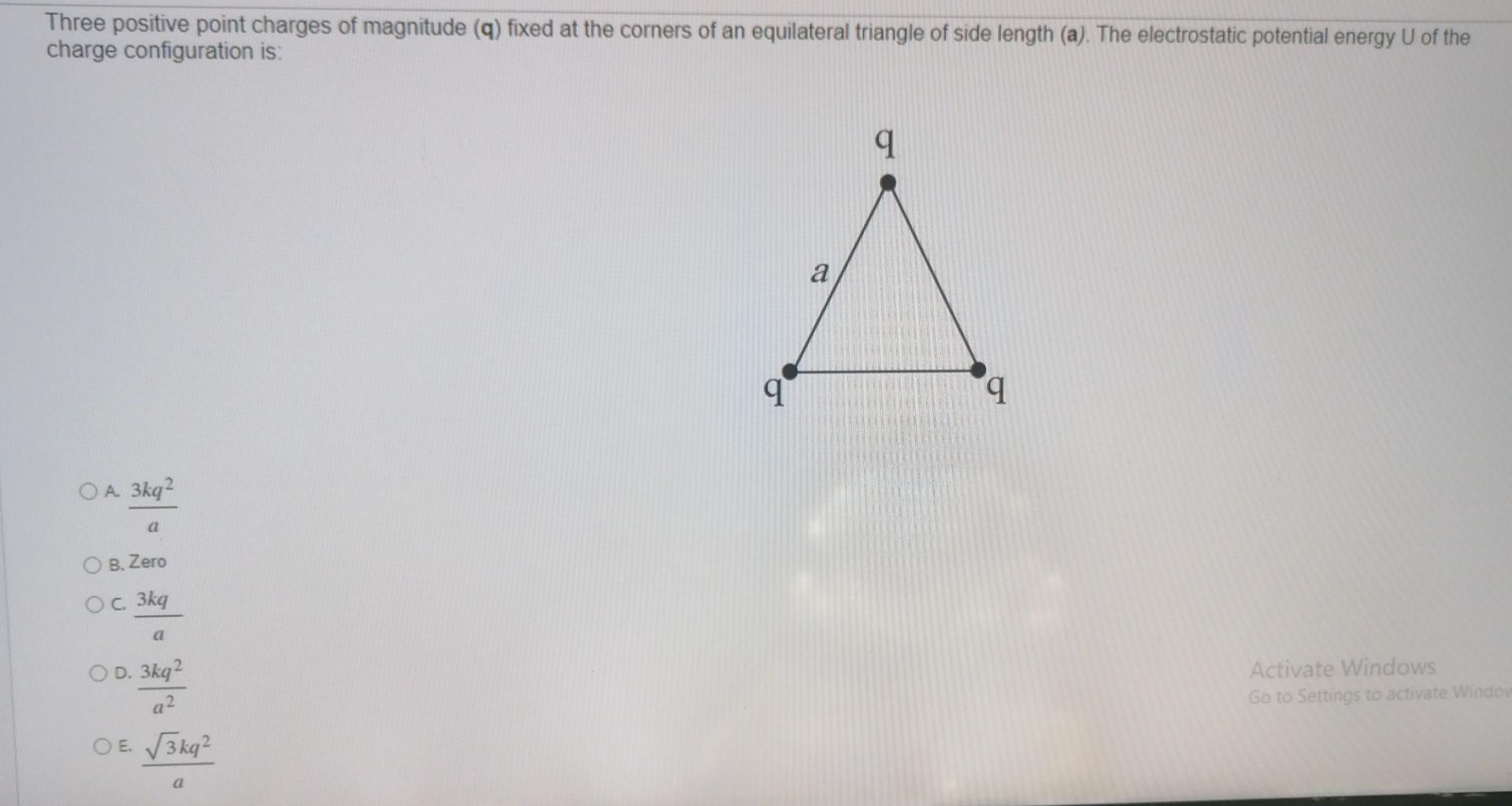 Solved Three positive point charges of magnitude (q) fixed | Chegg.com