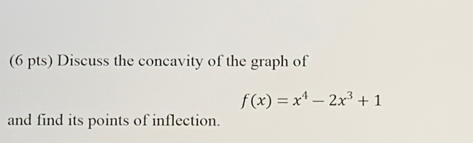 Solved (6 ﻿pts) ﻿Discuss the concavity of the graph | Chegg.com