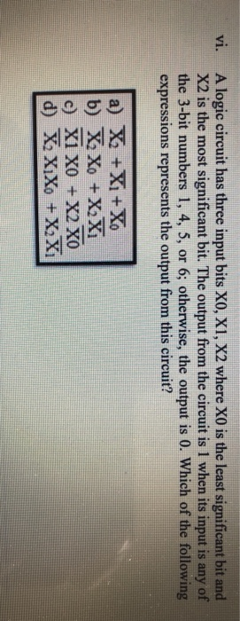 Solved Vi A Logic Circuit Has Three Input Bits X0 X1 X2 6657