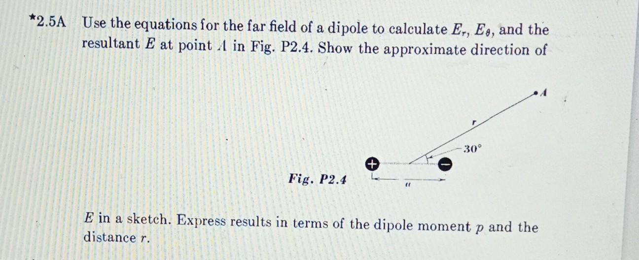 Solved 2.5A Use the equations for the far field of a dipole | Chegg.com