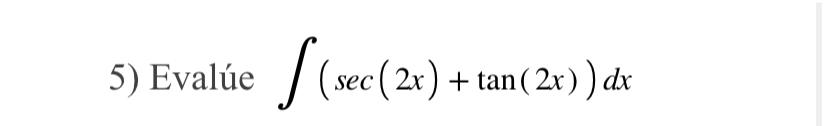 Solved ∫﻿﻿(sec(2x)+tan(2x))dx | Chegg.com