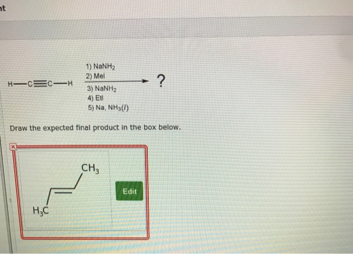 Solved Incorrect. Br 1) Excess NaNH2 ? 2) EtC 3) H2. | Chegg.com