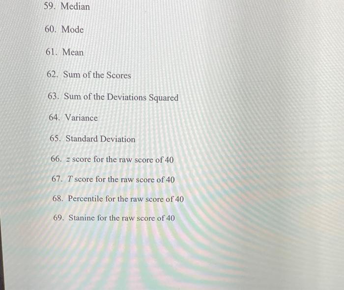 Solved What Is The Z Score If The Raw Score Is 40what Is T Chegg