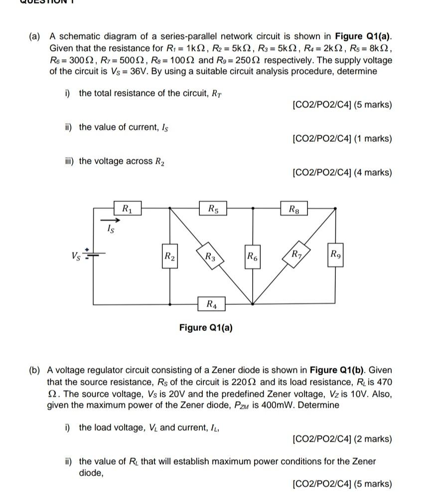 (a) A schematic diagram of a series-parallel network | Chegg.com