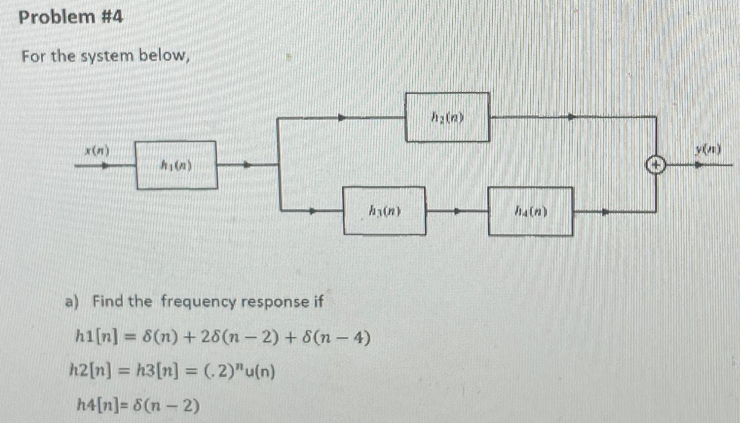 Solved Problem $4For the system below,a) ﻿Find the frequency | Chegg.com