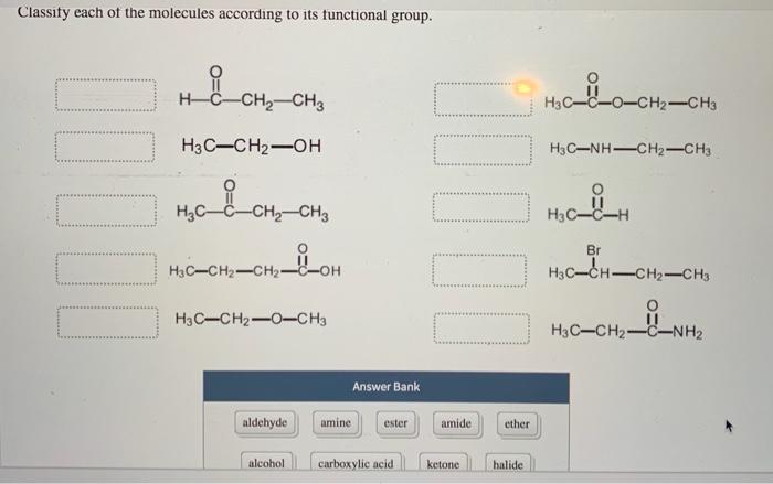 Solved Classity each of the molecules according to its | Chegg.com