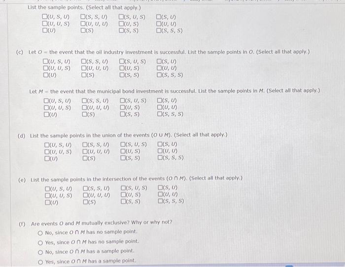 Solved List the sample points. (Select all that apply.) | Chegg.com