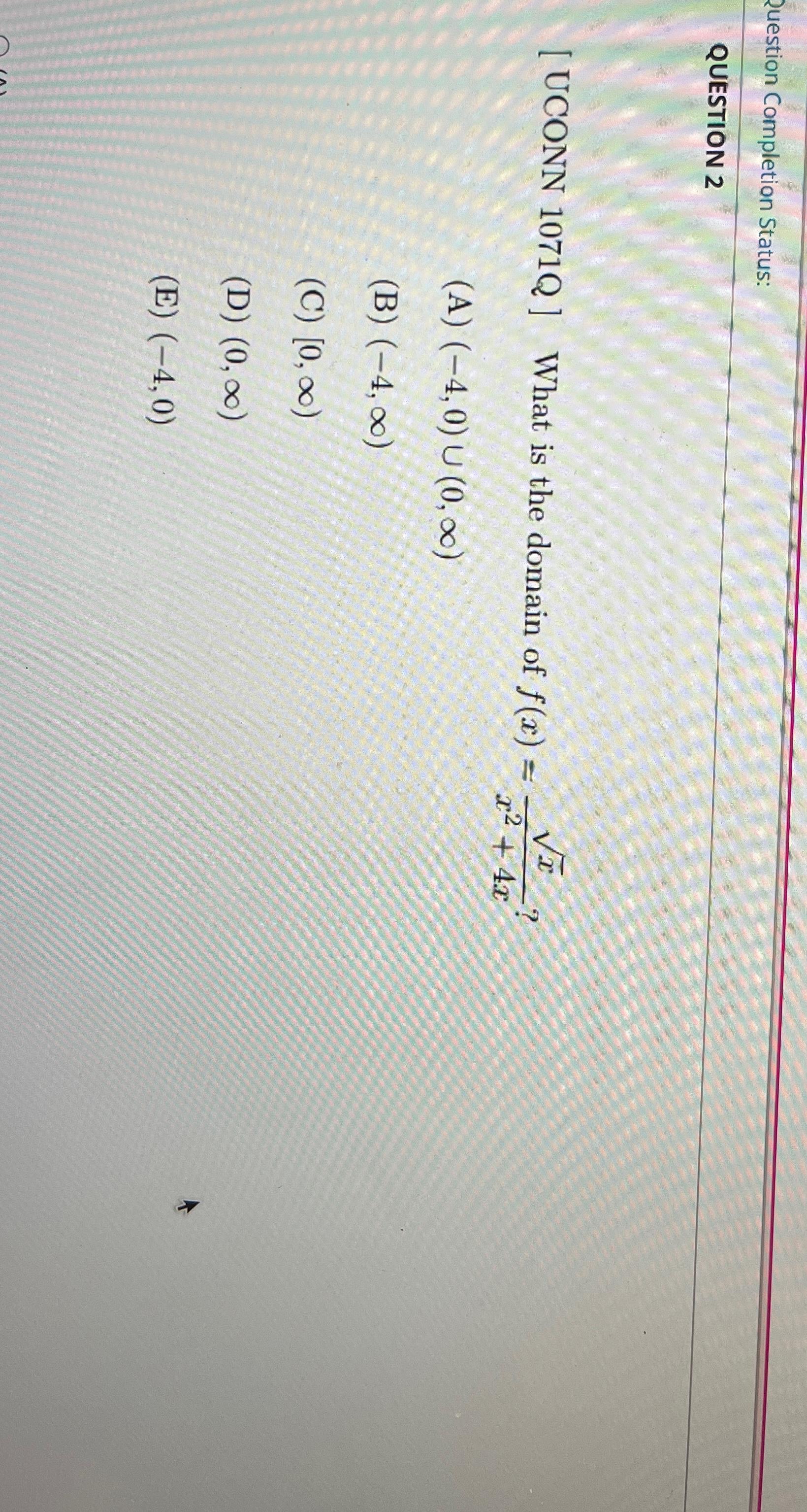 Solved Question Completion Status:QUESTION 2[ ﻿UCONN 1071Q] | Chegg.com