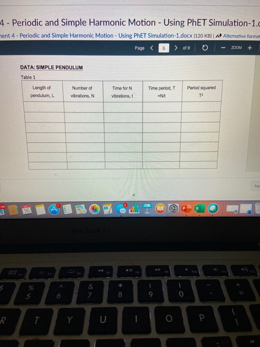 4 - Periodic and Simple Harmonic Motion - Using PhET | Chegg.com