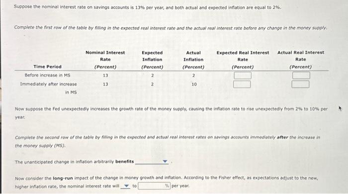 Solved Suppose the nominal interest rate on savings accounts | Chegg.com