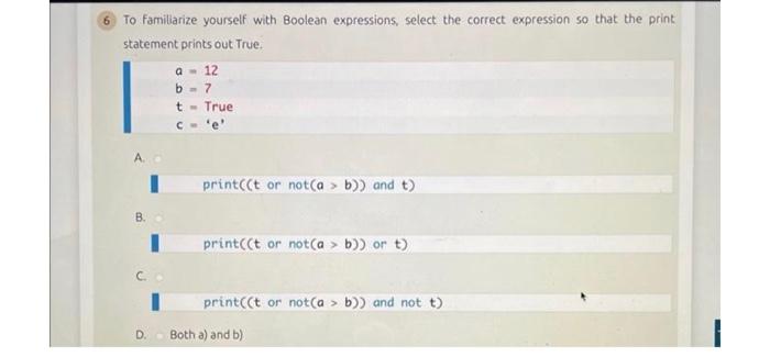 Solved To familiarize yourself with Boolean expressions, | Chegg.com